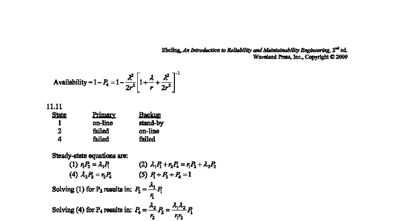 Reliability Solutions for Engineering (ENG 101) - Chapter 4-6 - Studocu