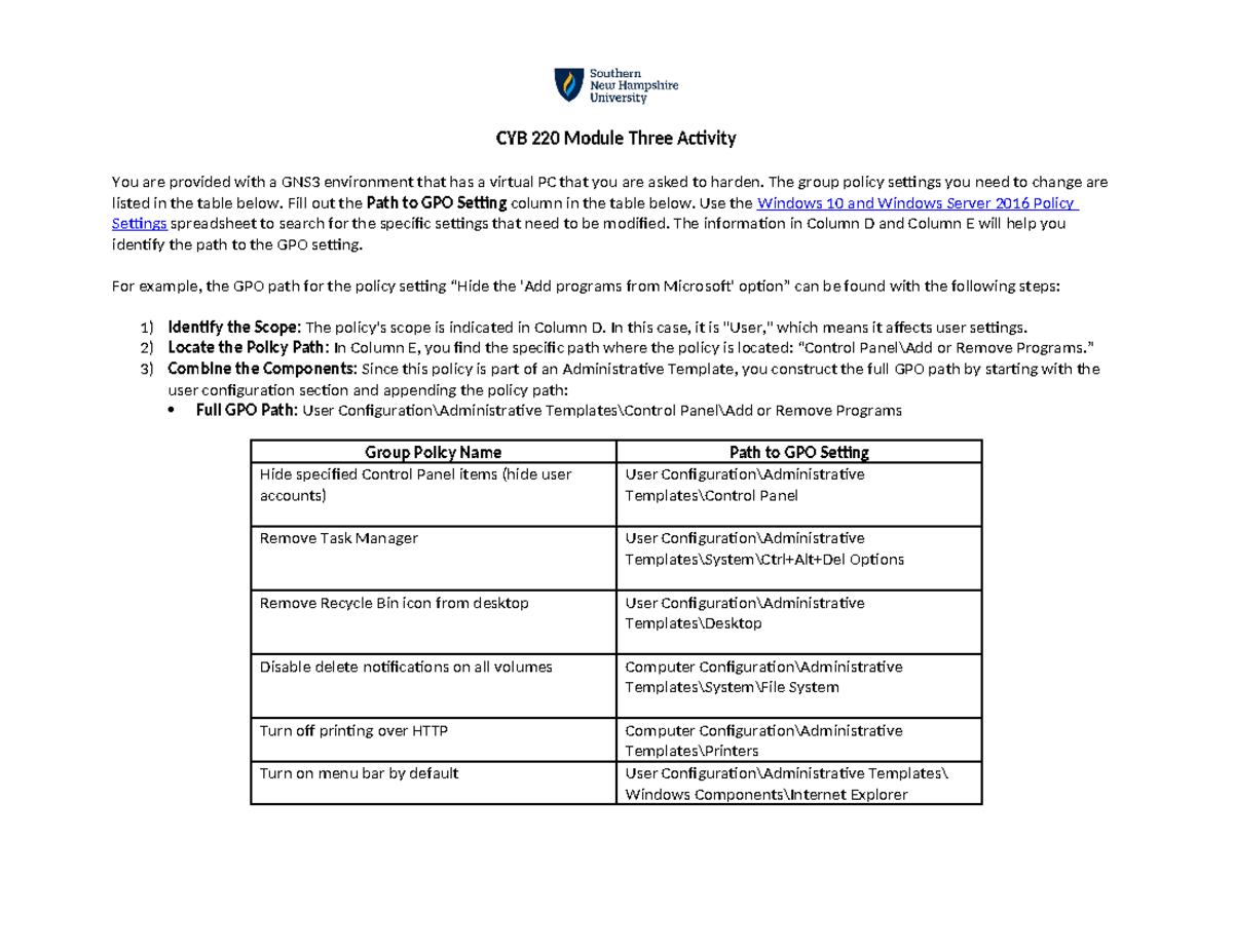 CYB 220 GNS3Part2 Tytianah Pratt - CYB 220 Module Three Activity You ...