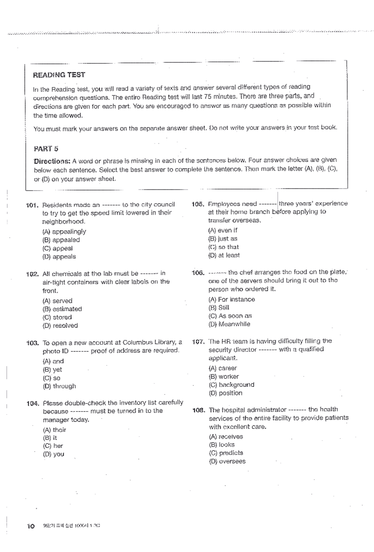 TC 03 - Lesson 13: Reading Test and Comprehension Questions - Studocu