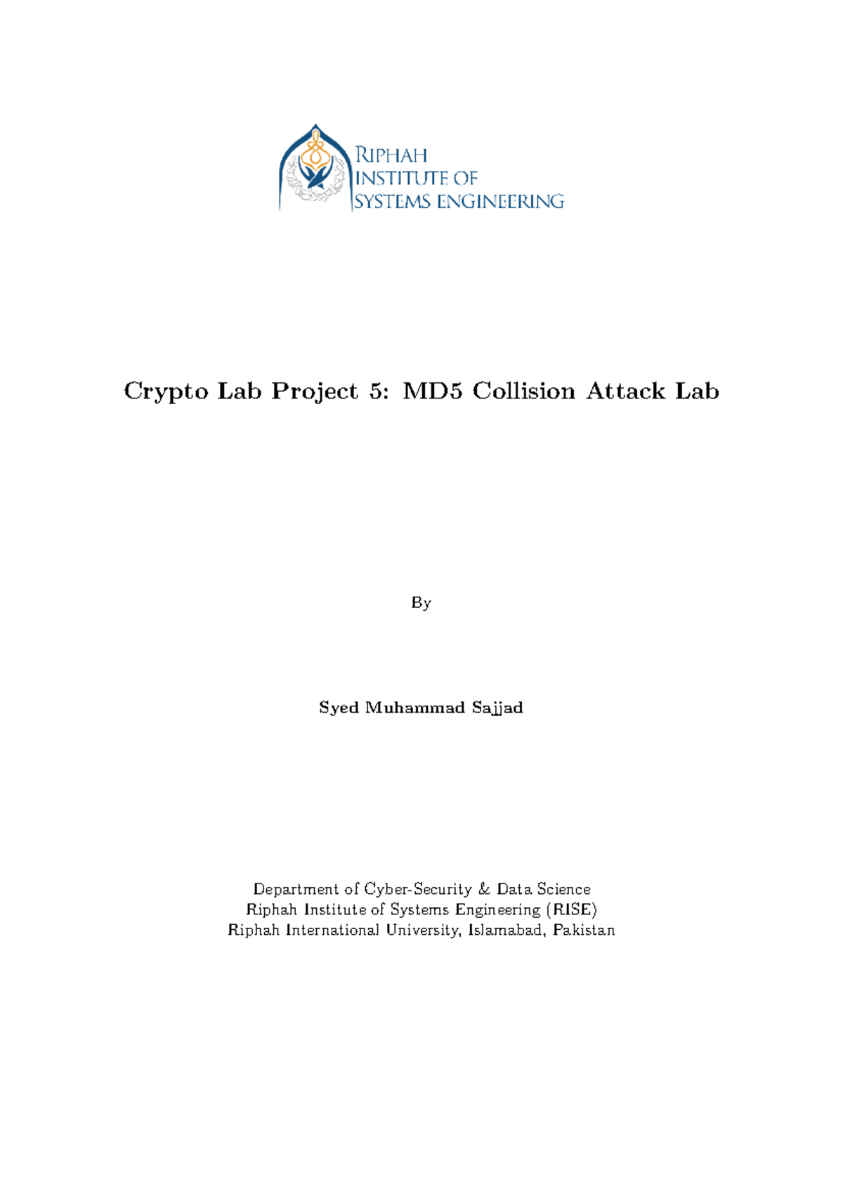 MD5 Collision Attack Lab - A Practical Crypto Experiment - Studocu