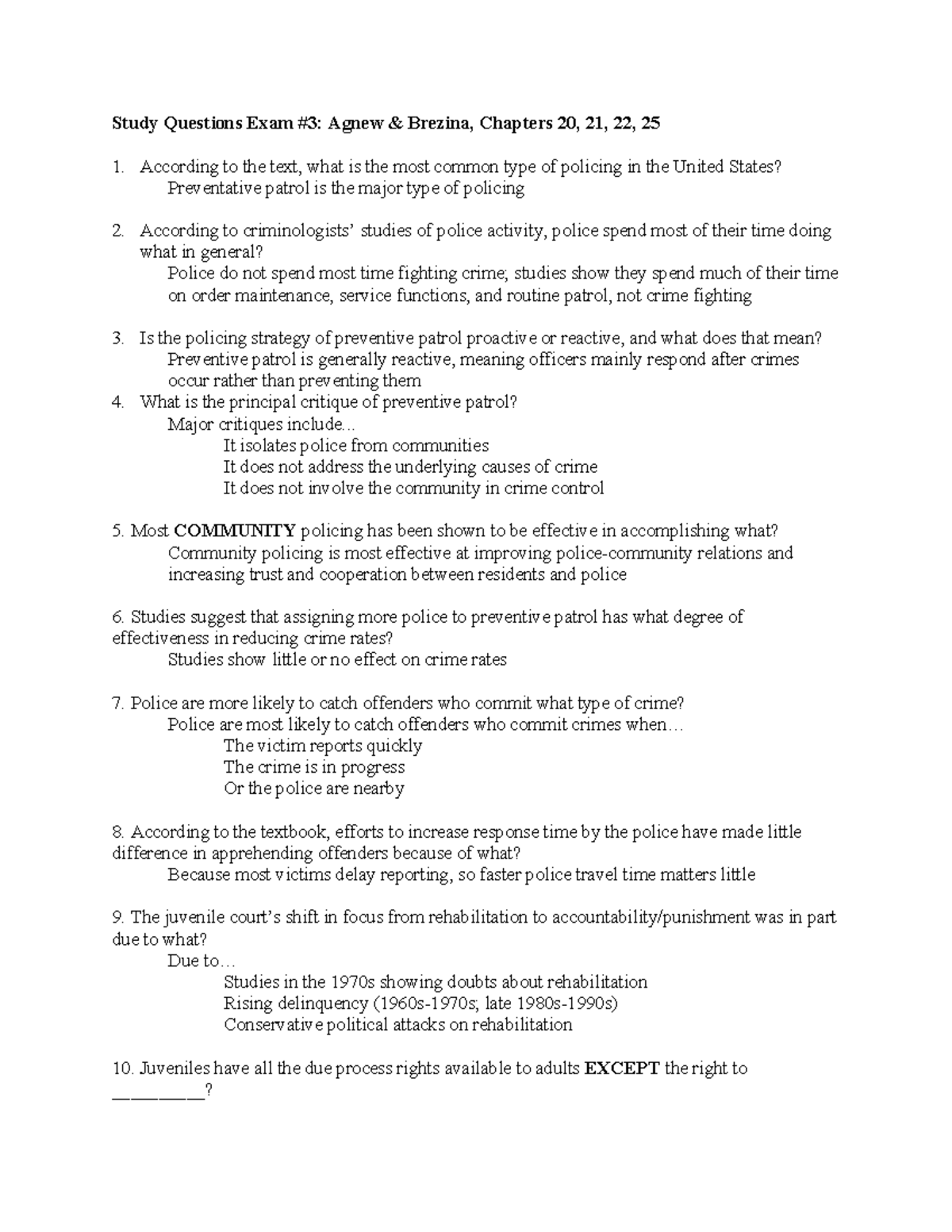 Study Questions Exam 3 YCS: Chapters 20-22 & 25 Insights - Studocu