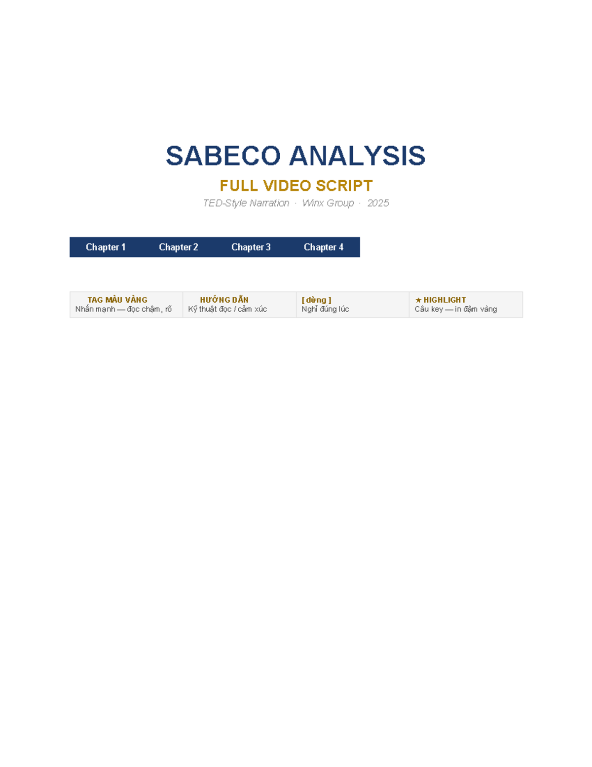SABECO Analysis: TED-Style Script for 2025 Presentation - Studocu