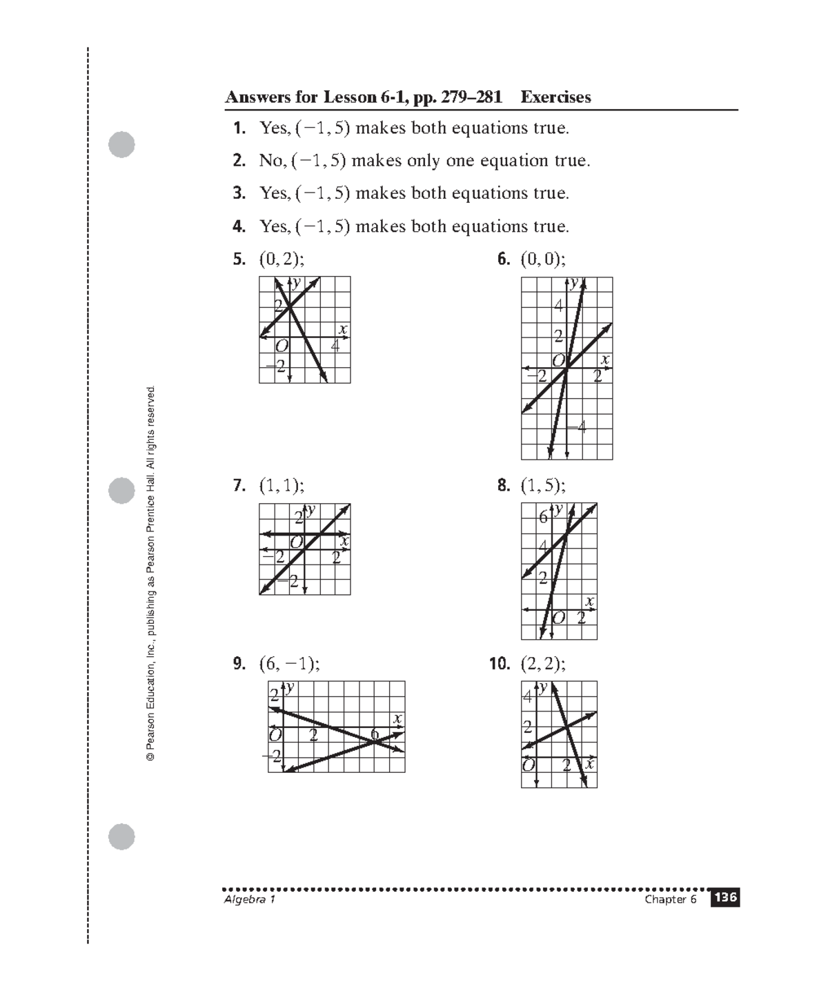 Alg 1A - Chapter 6 Lesson Answers and Exercise Solutions - Studocu