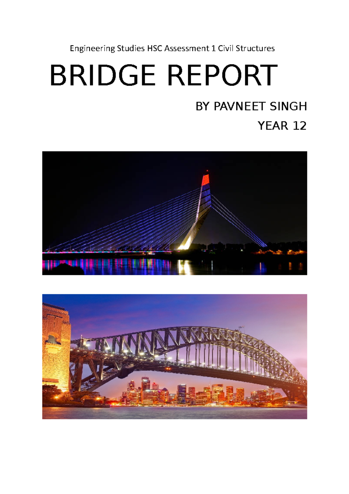 HSC Engineering Studies AE1 Bridge Report & Assessment Notes - Studocu