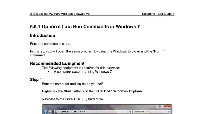 IT Essentials: PC Hardware & Software v4.1 Lab 5.5.1 EET 132 - Studocu