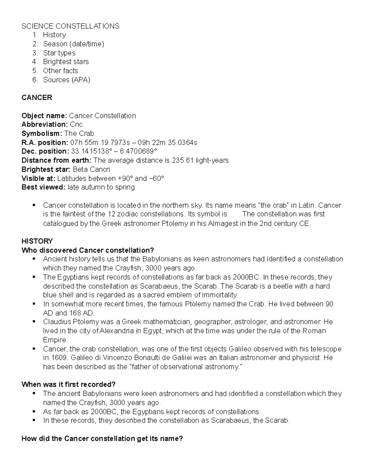 Science Constellations - SCIENCE CONSTELLATIONS History Season (date ...