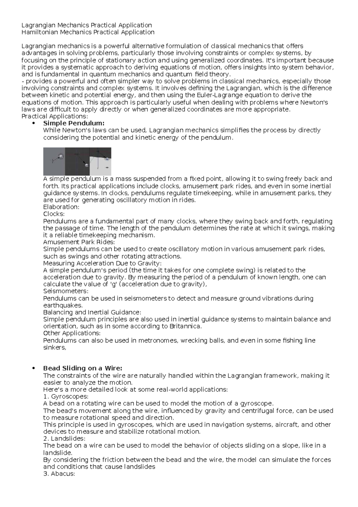 Lagrangian Mechanics Practical Applications: Insights and Examples ...