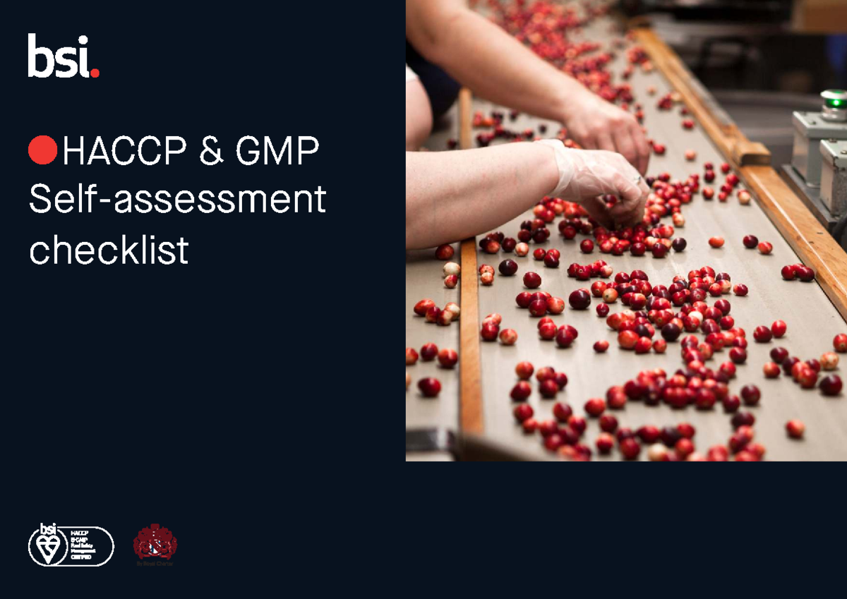 BSI HACCP GMP Self-Assessment Checklist (July 2021) - Studocu