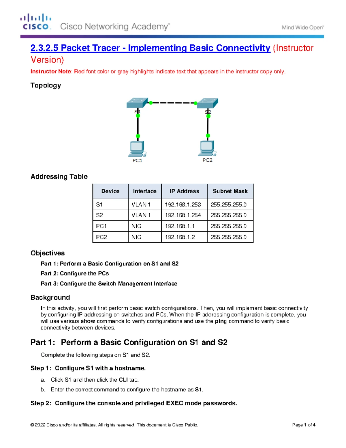 4.2.4.4 Packet Tracer - Connecting a Wired and Wireless LAN - ITExam Answers - 4.2.4 Packet ...