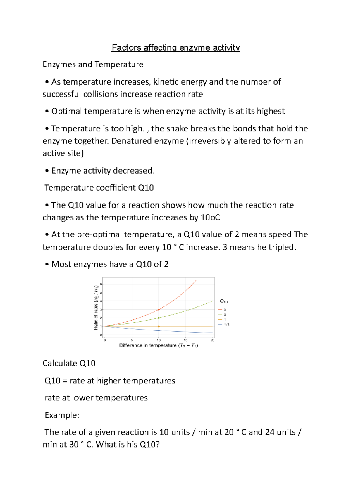 Factors affecting enzyme activity - Factors affecting enzyme activity ...