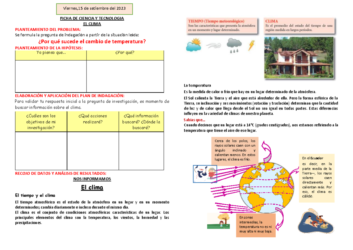 Ficha DEL Clima - Análisis y Conceptos Esenciales - Studocu