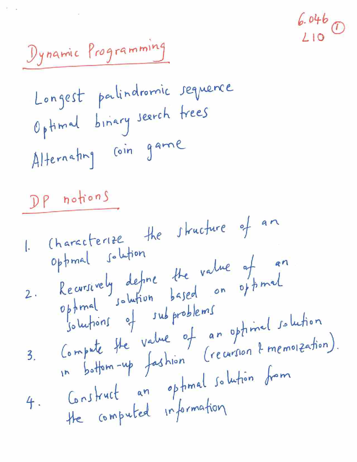 6.046 DAA Dynamic Programming: Key Concepts and Strategies - Studocu