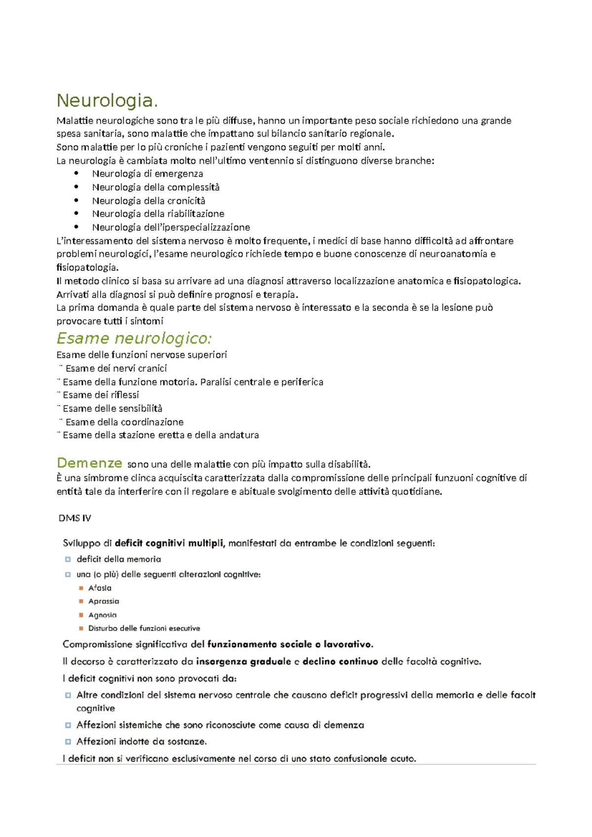 Esame Neurologico - ESAME NEUROLOGICO Servono martello, diapason e ...