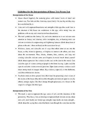 “Guidelines for the Interpretations of House Tree Person Test” - - Studocu