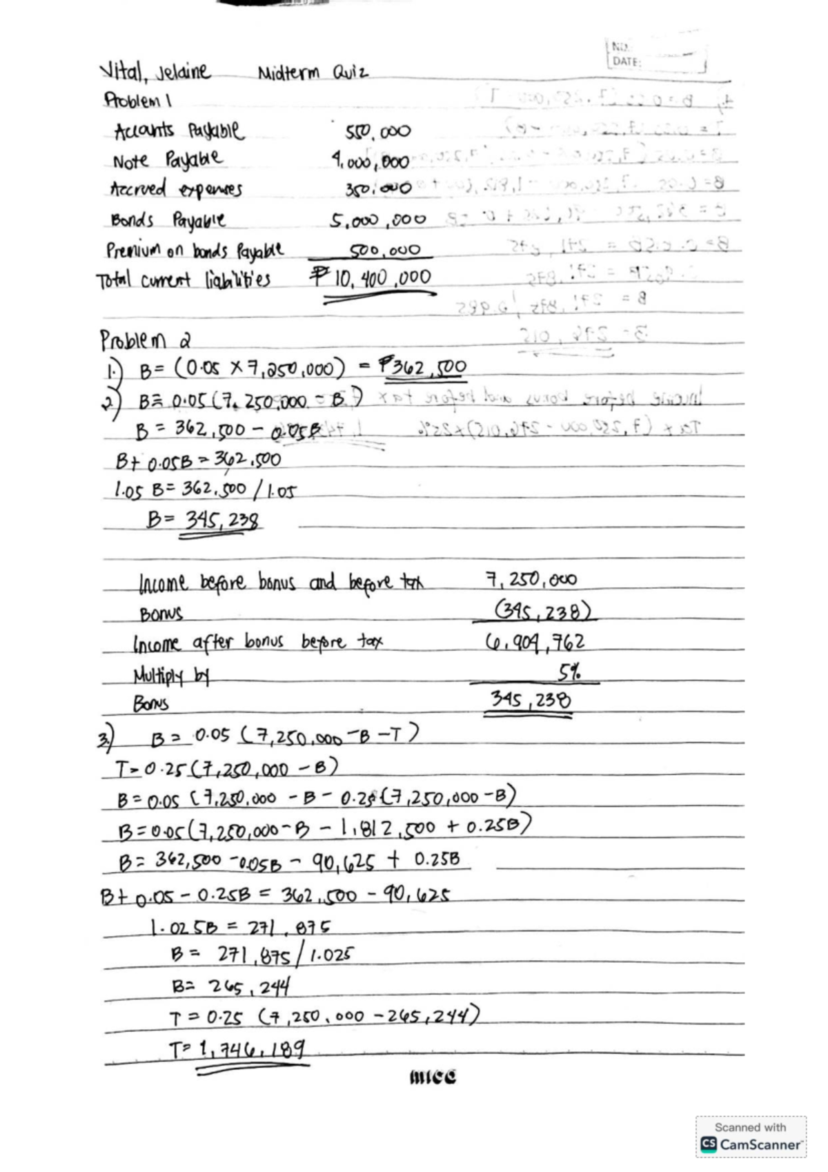 IFS 120 Midterm Quiz: Accounts Payable & Bonds Payable Problems - Studocu