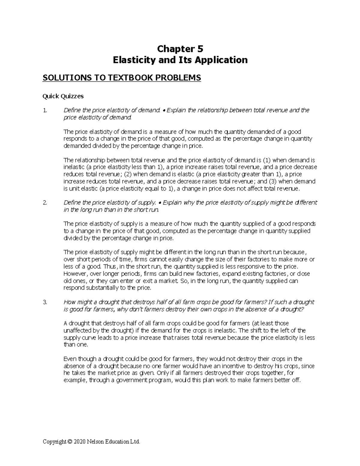 Ch5 Solutions - textbook question solution - Chapter 5 Elasticity and ...
