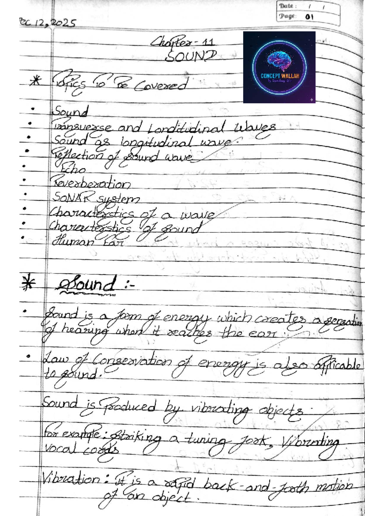 Class 9 Science: Sound Chapter Notes by Sandeep Bhaiya - Studocu