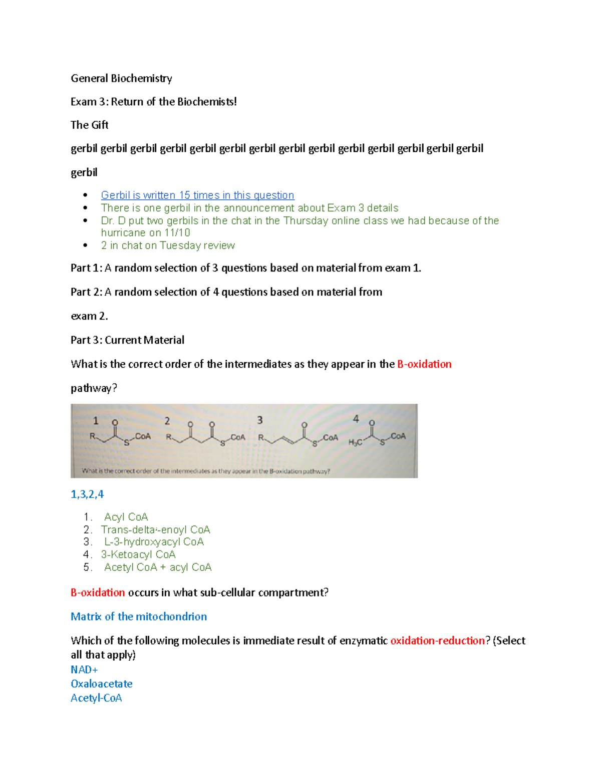 General Biochemistry 3: Exam 3 Notes on Metabolic Pathways and Enzymes ...