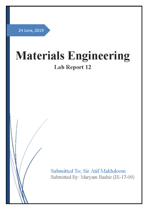 Lab Report 03 - Experiment No. 02 ROCKWELL HARDNESS TEST OF A GIVEN ...