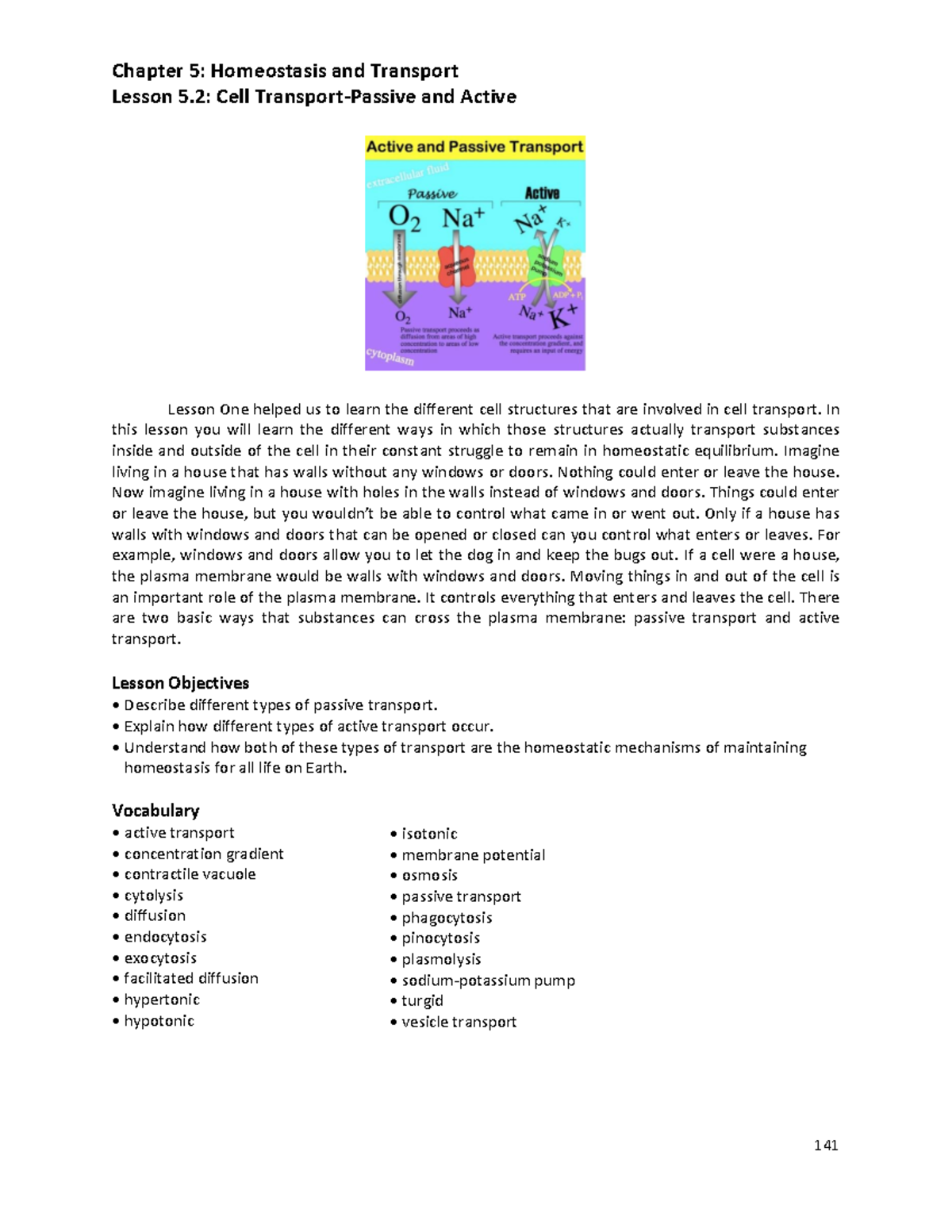 Cell Transport Passive and Active - Chapter 5: Homeostasis and ...
