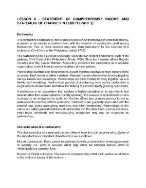 Lesson 3 - Statement OF Comprehensive Income AND Statement OF Changes ...