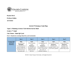 [Solved] 2nd Grade Life Cycles Topic 4 Creating Meaningful Connections ...