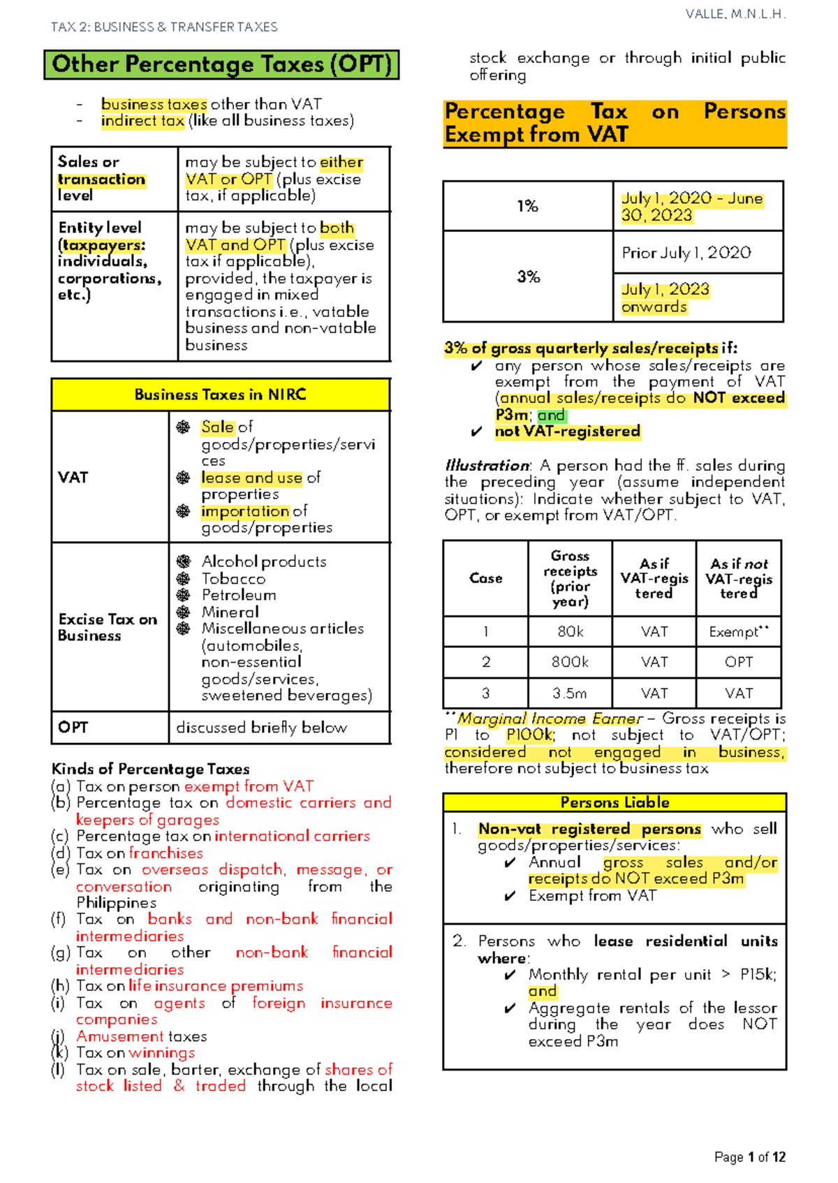 OPT: Overview of Other Percentage Taxes in Business & Transfer Taxes ...