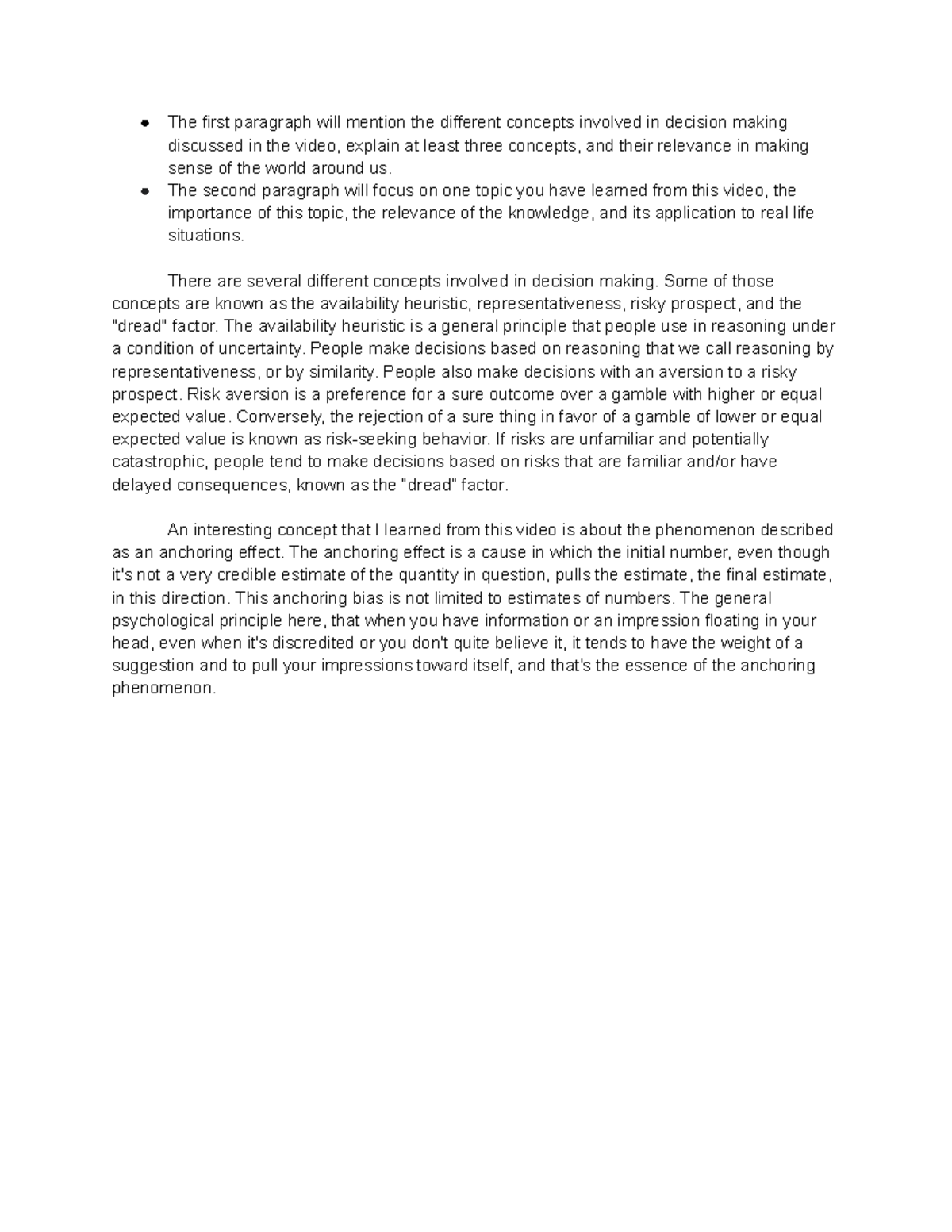 PSY 201A Module 9 Discussion - The first paragraph will mention the ...