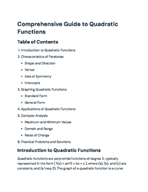 Quadratic Equations - Study Notes & Assignments - Studocu