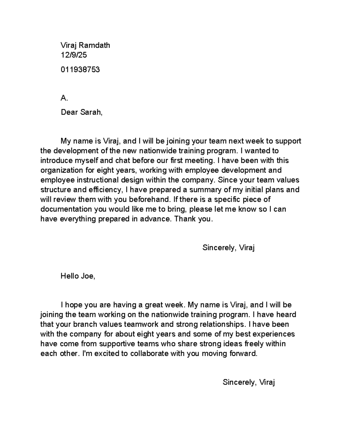 RRM3 D268 Task 1 - Intro to Team Communication - Studocu