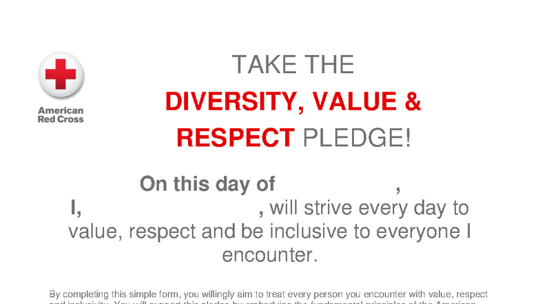 Diversity & Respect Pledge Form - American Red Cross - Studocu