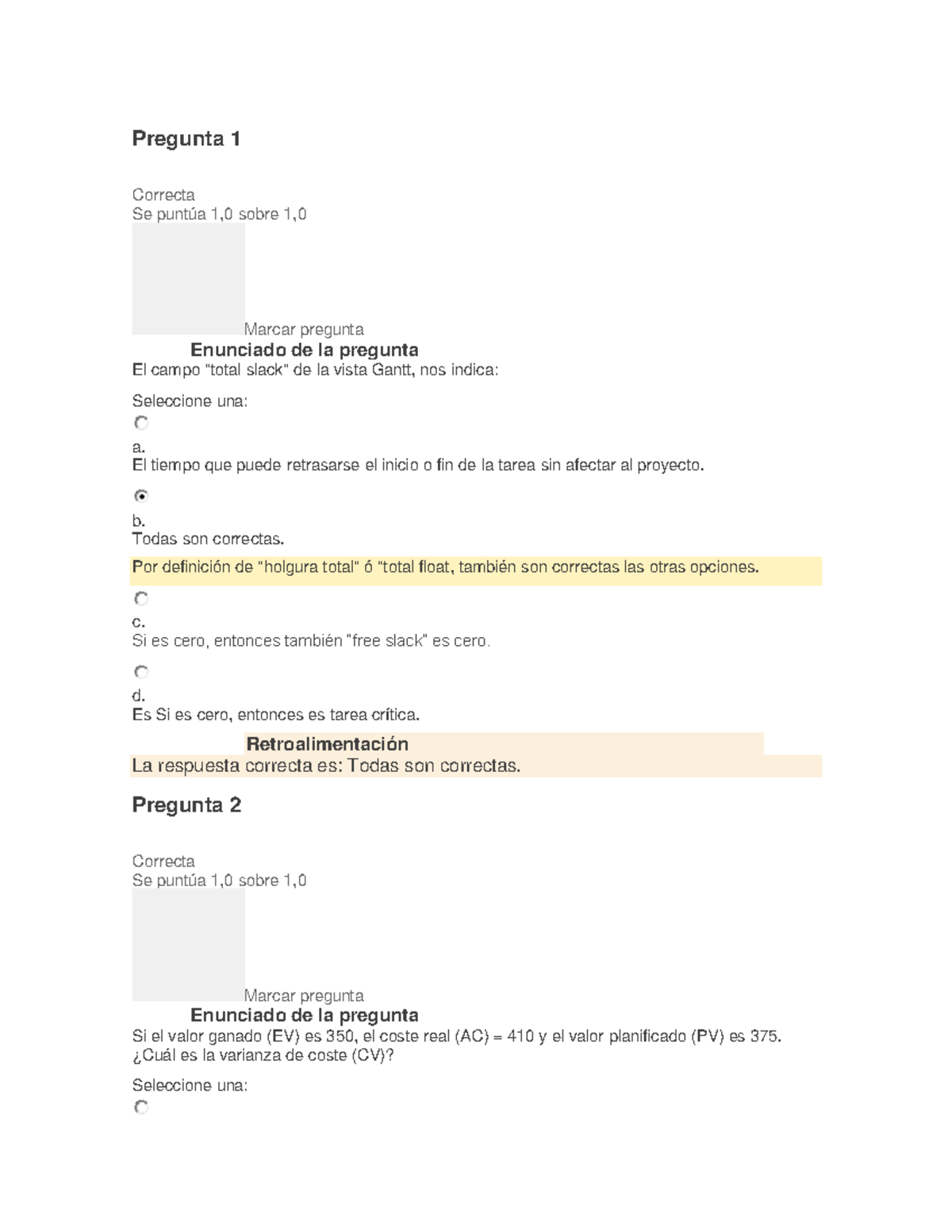 Resumen del Examen de Proyectos (EXAM 101) - Preguntas y Respuestas - Studocu