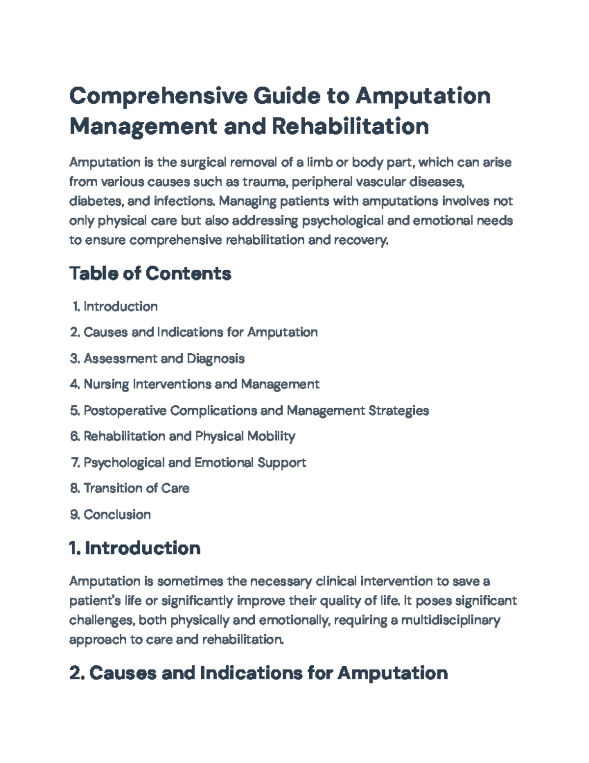 Comprehensive Guide to Amputation Management and Rehabilitation ...