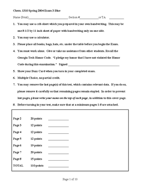 Exam 1 crib sheet - A,x Solvent solute(L) cations anions 2x ...