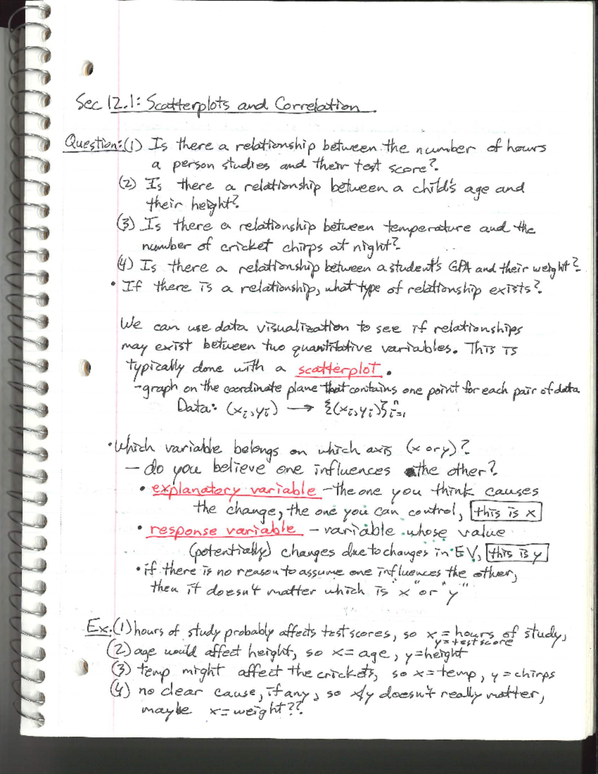 Final Exam Study Guide for Course XYZ: Scatterplots & Correlation - Studocu