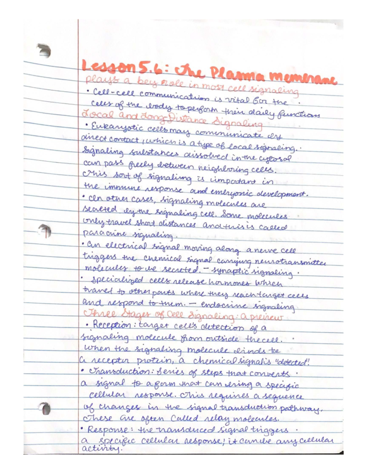Lesson 5.6: Plasma Membrane's Role in Cell Signaling Communication ...