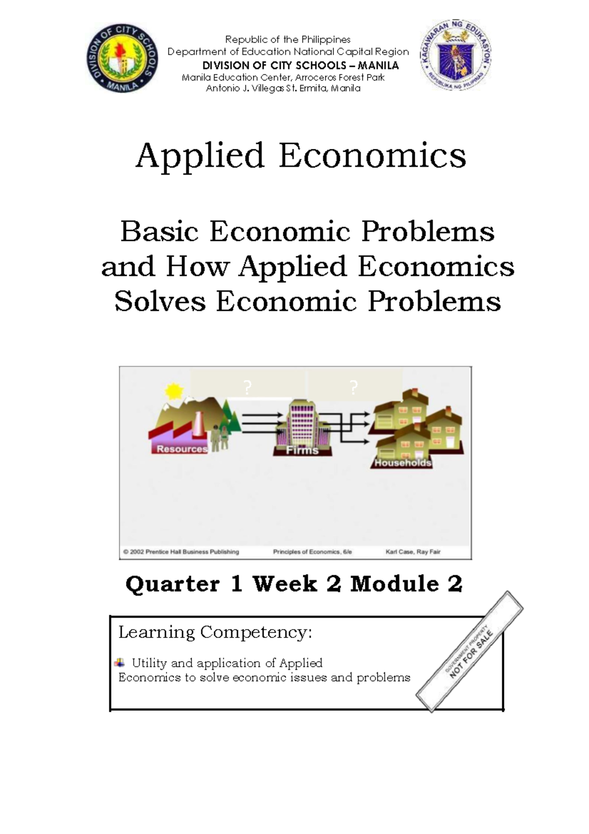 ABM - Applied Economics 12: Q1 W2 Module 2 - Basic Economic Problems ...