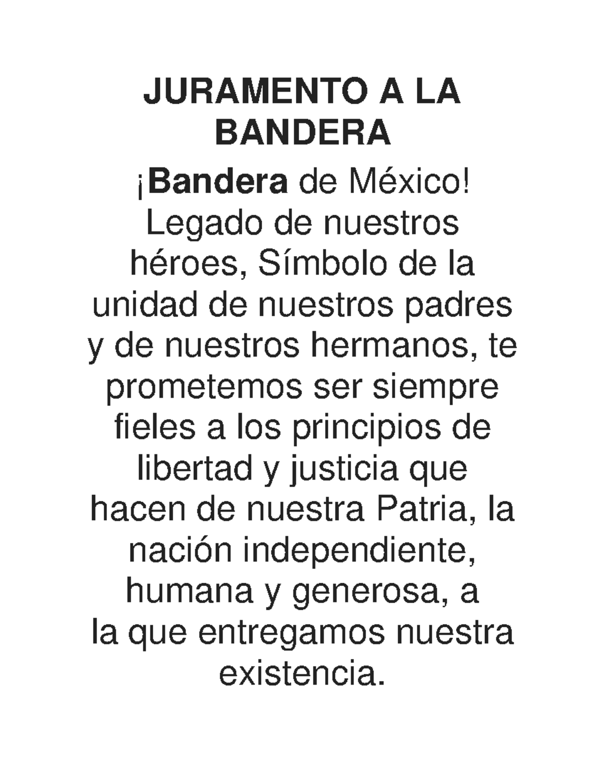 Juramento A LA Bandera - ccvvffvsbvfvf. - Español - JURAMENTO A LA ...