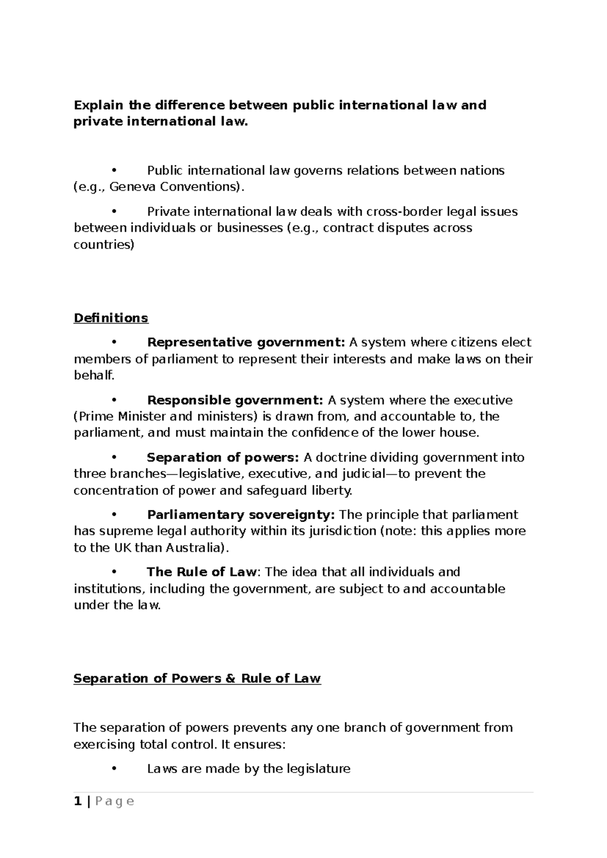 FAL 3 - Public vs. Private International Law: Key Concepts Explained - Studocu