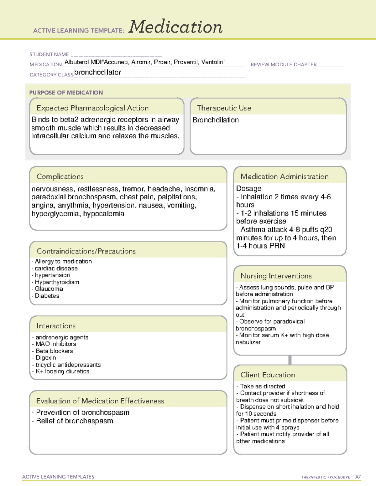Albuterol MDI (Metered Dose Inhaler) Medication Overview and Guidelines ...