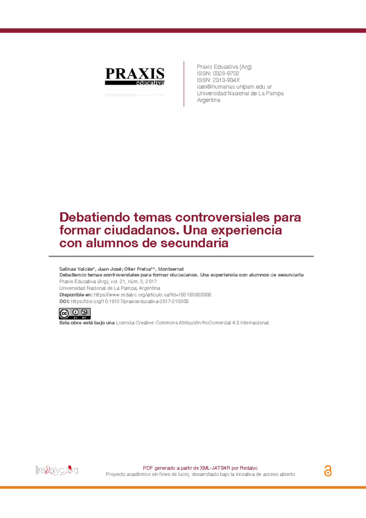 Debate de Temas Controversiales en Educación Ciudadana - Praxis ...
