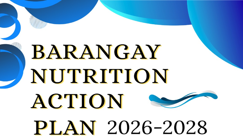 Barangay Lomuyon Nutrition Action Plan (BNAP) 2026-2028 - Studocu