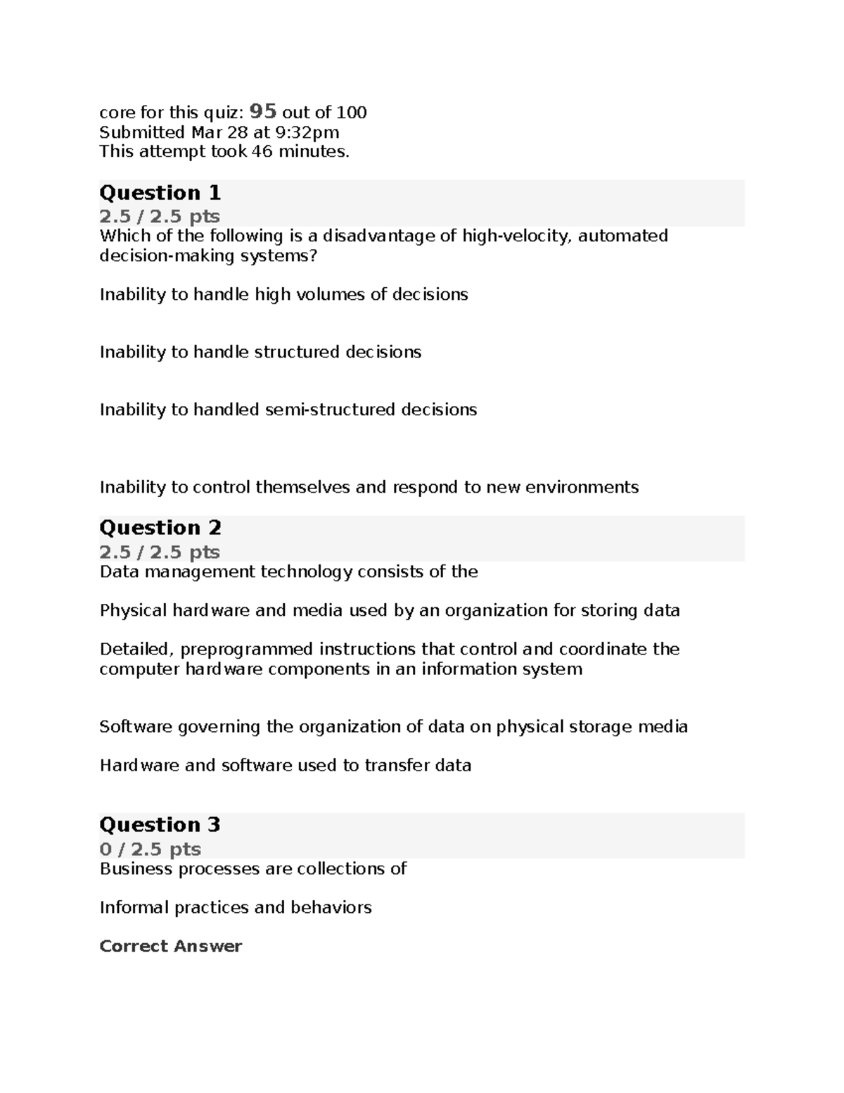Midterm Quiz Results & Key Insights for Course 1 - Studocu