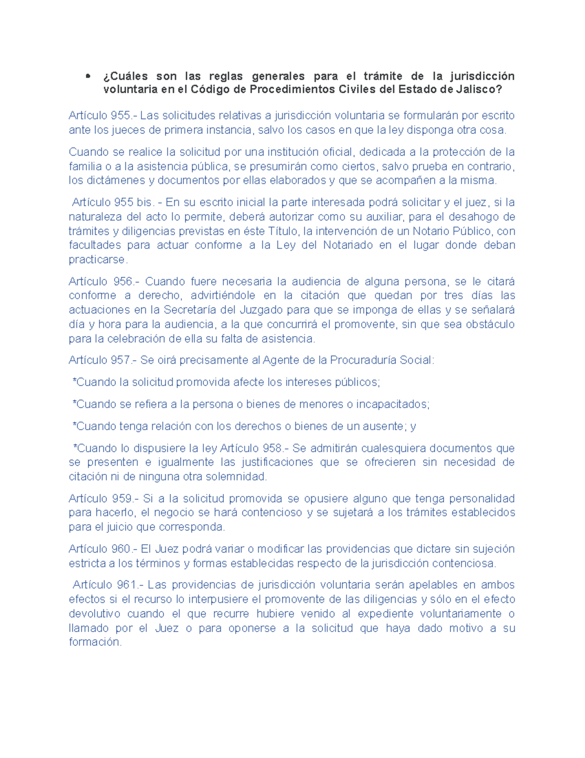 Apuntes Reto 5: Reglas de Jurisdicción Voluntaria en Jalisco - Studocu