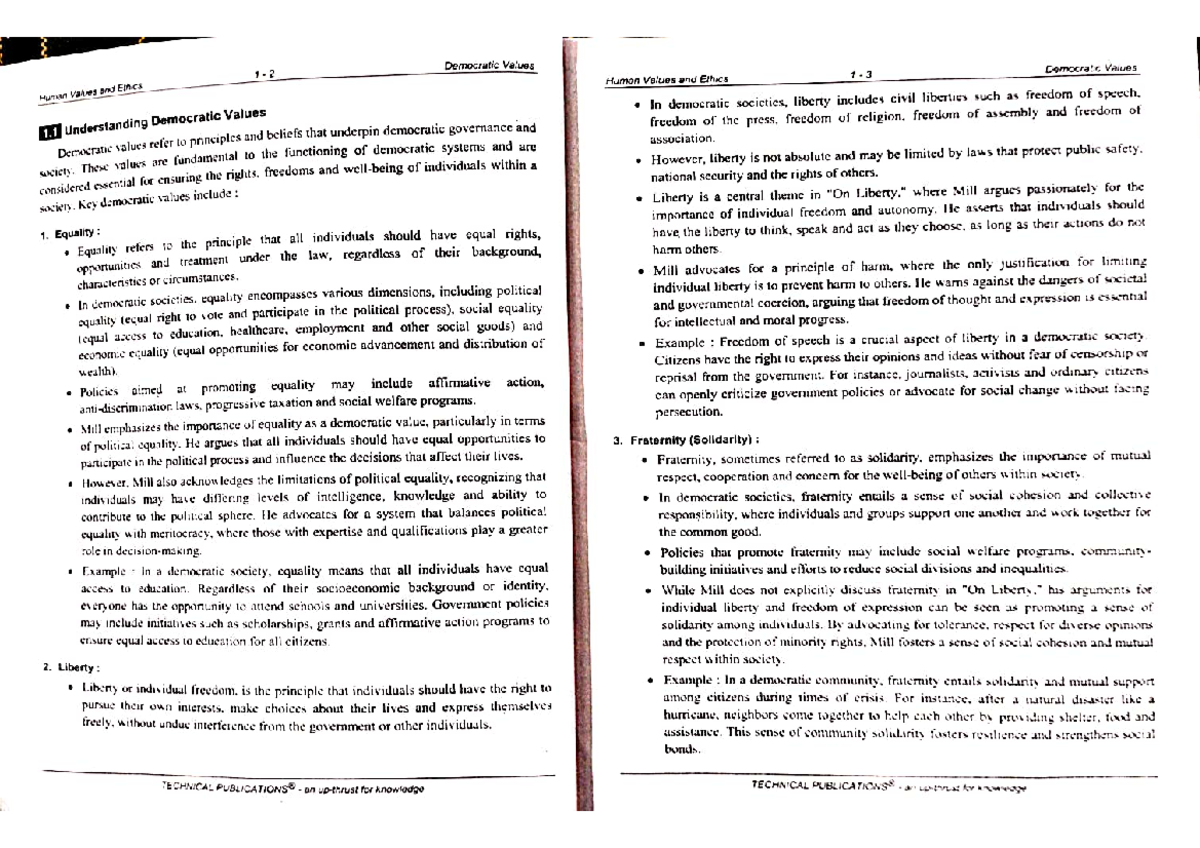 HVE unit- 1 - Notes of Unit 1 - Democratic Values Ethics Human Values ...