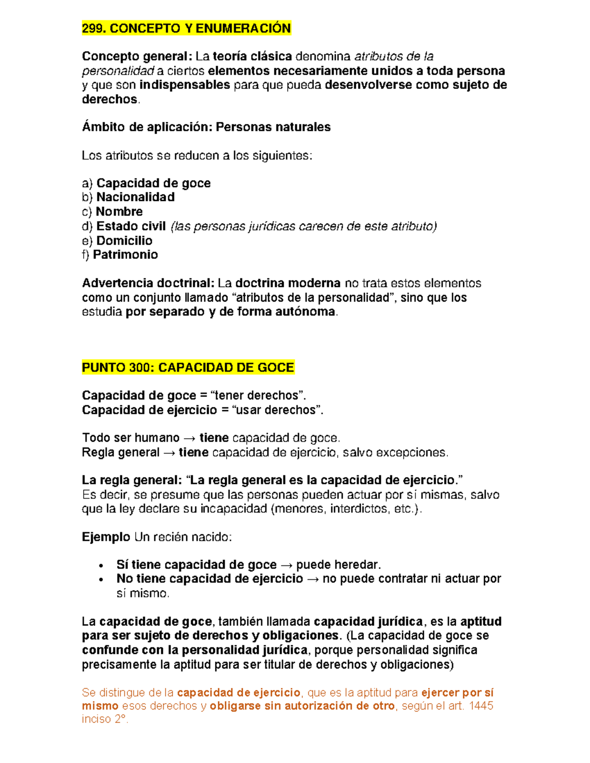 299. Atributos de la Personalidad y su Aplicación en el Derecho Civil ...