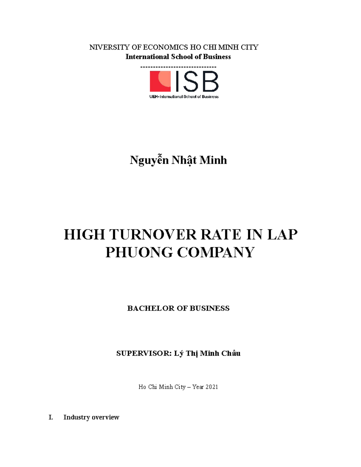 High Turnover Rate Analysis in Lap Phuong Co. - FBP Draft Report 1 ...