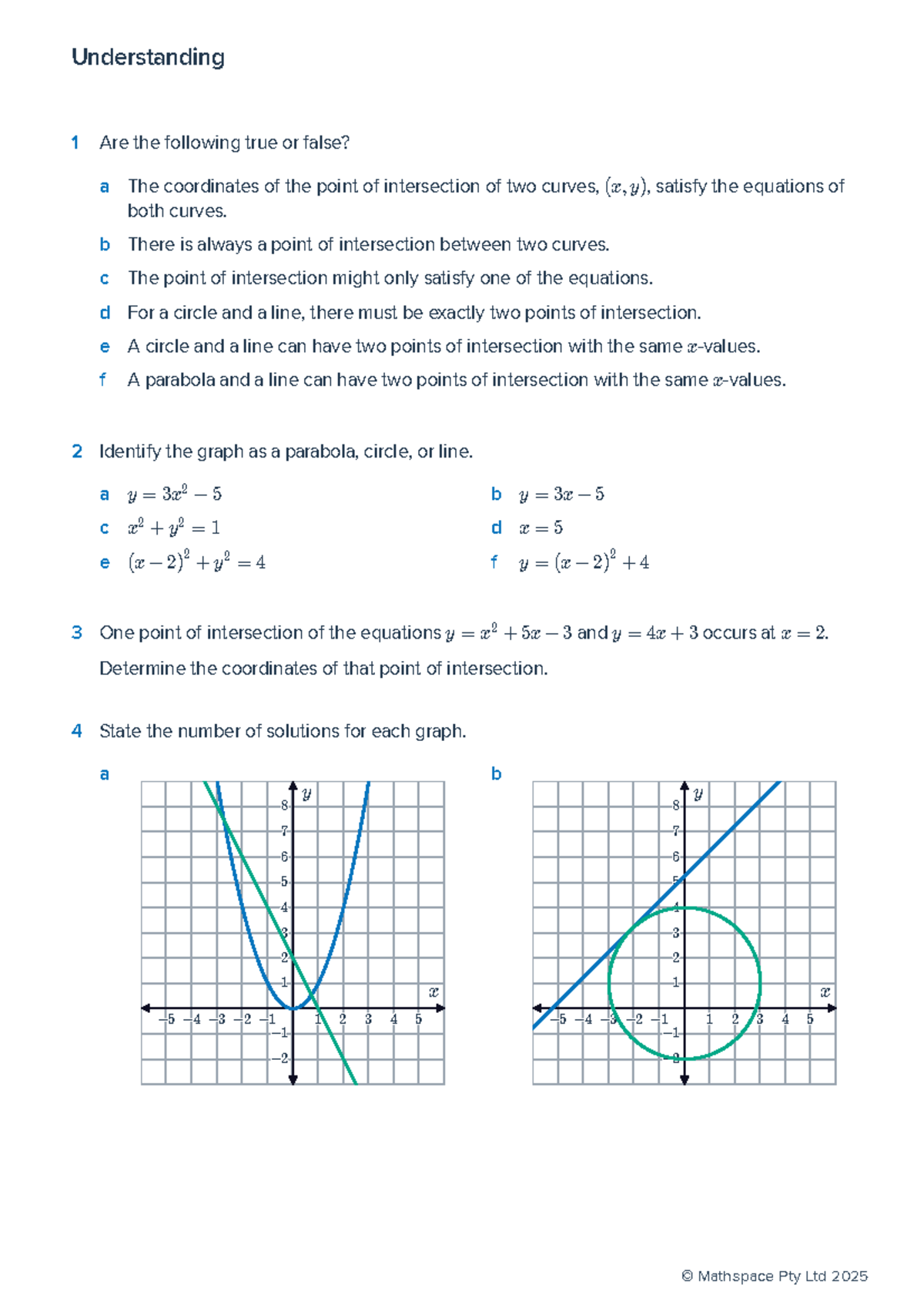 Intersecting Lines and Curves: True/False Analysis and Graphing ...