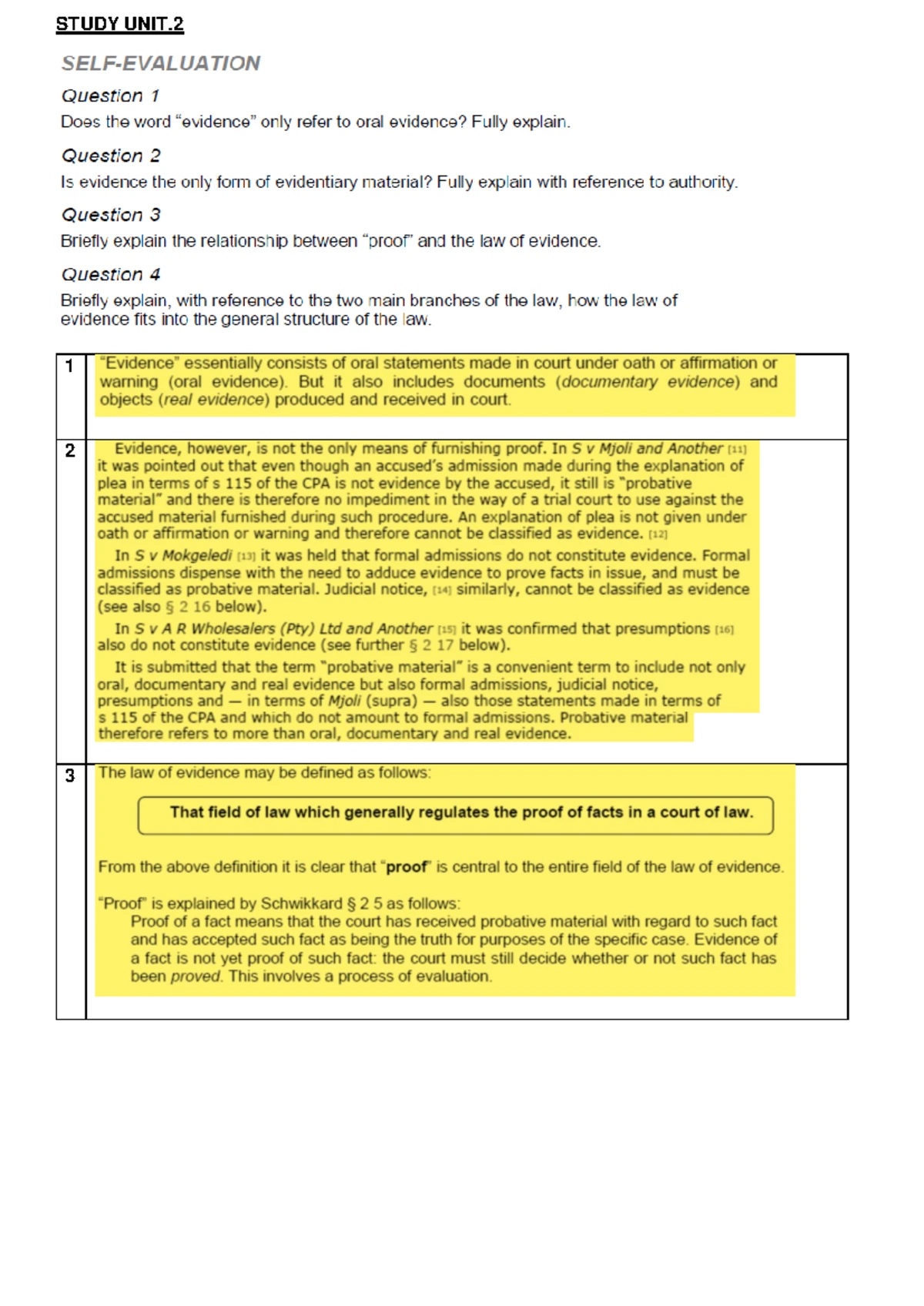 NPA 2026 Law of Evidence Exam Prep: Key Principles & Questions - Studocu