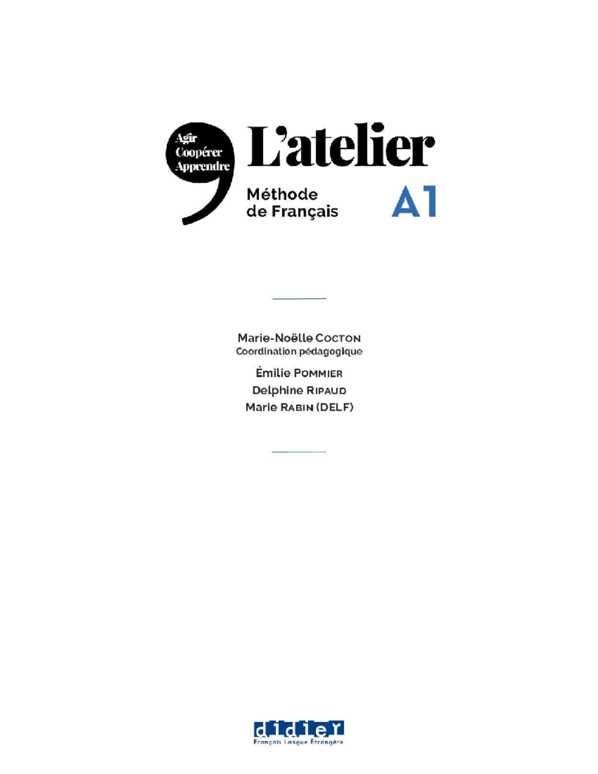 Agir, Coopérer, Apprendre: Méthode de Français A1 (DELF) - Studocu